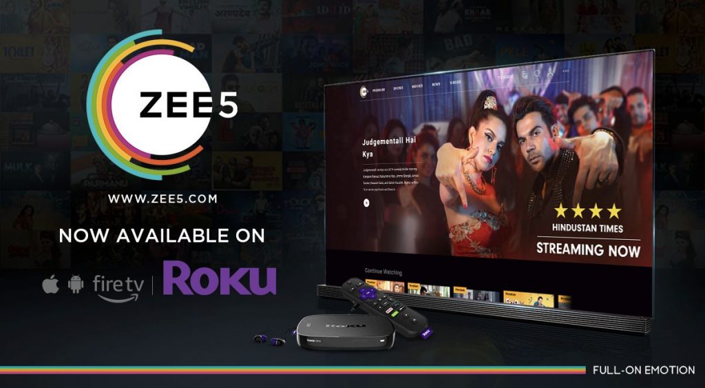 ZEE5 Mobile App Now Available on Roku Devices for Global